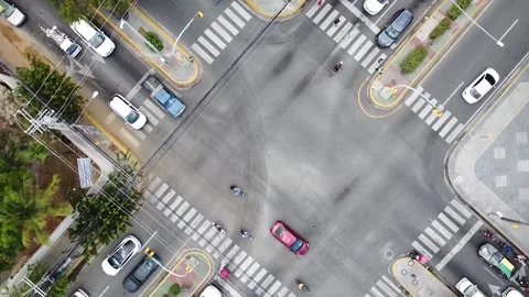 The intersection of two roads in the cit... | Stock Video | Pond5