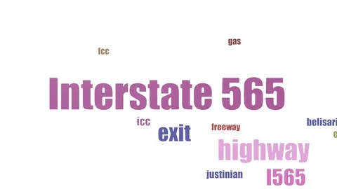 Interstate 565 Word Cloud Animated On Wh... | Stock Video | Pond5