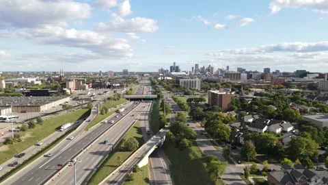 Interstate 75 (aka I75), with the Detroi... | Stock Video | Pond5