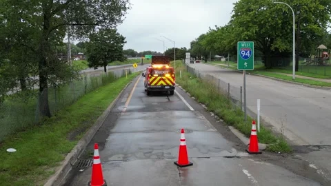 Interstate Freeway Closed Sign 4K | Stock Video | Pond5