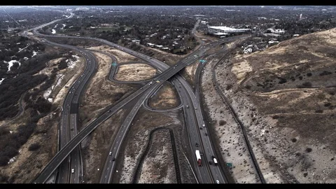 Interstate Highway Interchange Aerial Sh... | Stock Video | Pond5