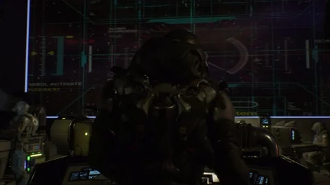 Interstellar Crew Prepares Under Captain... | Stock Video | Pond5