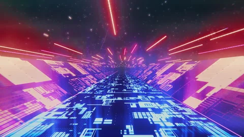 Interstellar neon highway with hyper spe... | Stock Video | Pond5