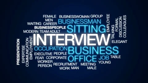 Interview animated word cloud, text desi... | Stock Video | Pond5