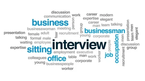 Interview animated word cloud, text desi... | Stock Video | Pond5