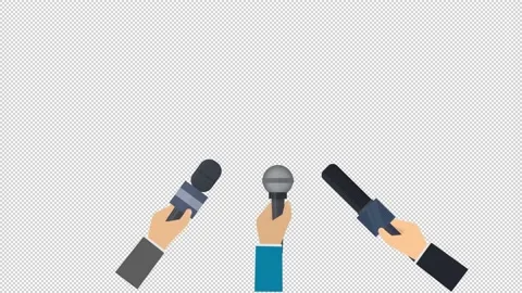 Interview with a microphone. Animation o... | Stock Video | Pond5