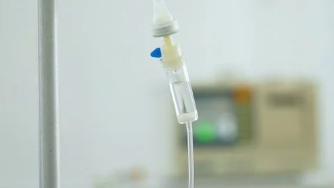 Intravenous drip, medical equipment on b... | Stock Video | Pond5