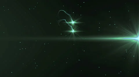 Intro with green light streaks and lens ... | Stock Video | Pond5