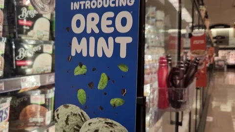 Introducing Oreo Mint Signage Grocery Su... | Stock Video | Pond5