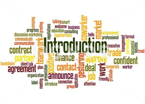 Introduction, word cloud concept Illustration #75791572