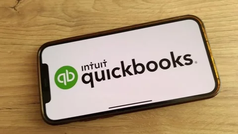 Intuit Quickbooks logo displayed on mobi... | Stock Video | Pond5