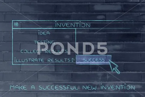 Invention dropdown menu, pointer selecting the Success option ...