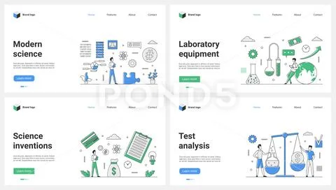 Inventions in modern science, tests, analysis, laboratory equipment set ...