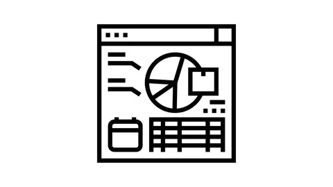inventory forecasting report line icon a... | Stock Video | Pond5