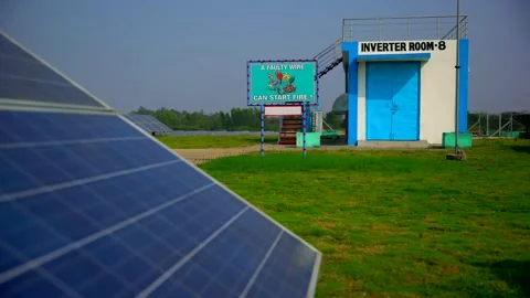 Inverter room and Solar panel power plan... | Stock Video | Pond5
