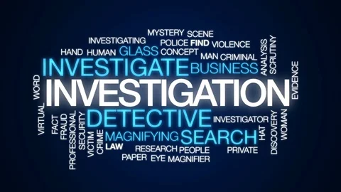 Investigation animated word cloud, text ... | Stock Video | Pond5