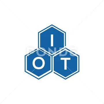IOT letter logo design on black background.IOT creative initials letter ...