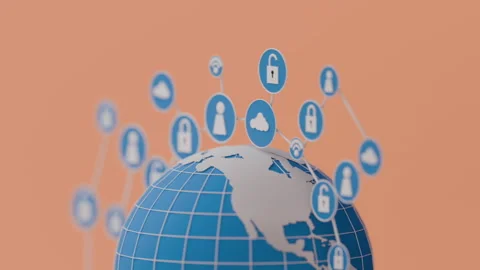 IOT motion design globe and icons concep... | Stock Video | Pond5