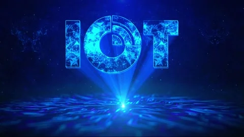 IOT Text with HUD Rotation Digital Techn... | Stock Video | Pond5