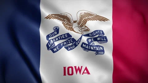 Iowa flag background realistic waving in... | Stock Video | Pond5