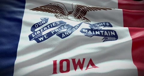 Iowa state flag waving background. 4K ba... | Stock Video | Pond5