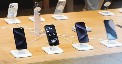 The iPhone 15 Pro lineup by Apple Comput... | Stock Video | Pond5