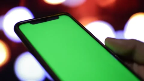 iphone green screen in a night city blur... | Stock Video | Pond5