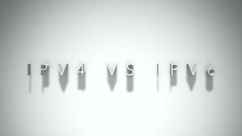 ipv4 vs ipv6 3D title animation white te... | Stock Video | Pond5