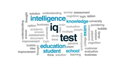 IQ test animated word cloud, text design... | Stock Video | Pond5