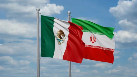 Iran and Mexico two flags | Stock Video | Pond5