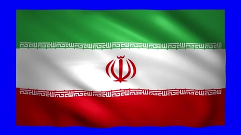Iran flag on green screen for chroma key | Stock Video | Pond5