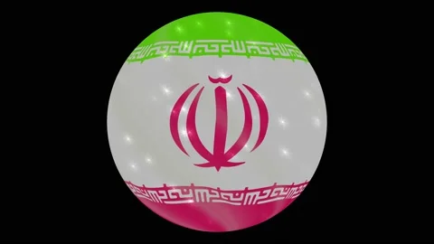Iran flag in a round ball rotates. Flick... | Stock Video | Pond5