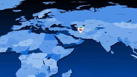 Iran location tracking animation on eart... | Stock Video | Pond5