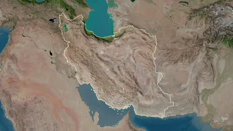 Iran map - solid. Regions. Satellite. | Stock Video | Pond5