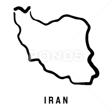 Iran simple map outline - smooth simplified country shape map vector ...