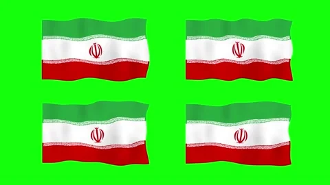 Iran Waving Flag 2D Animation on Green S... | Stock Video | Pond5