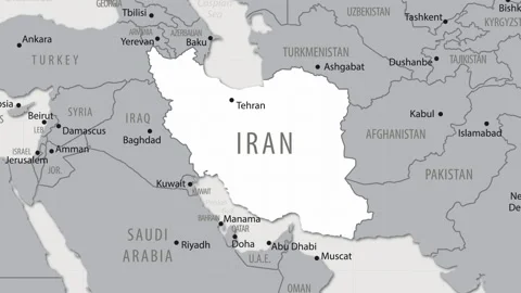 Iran on the world map. 4K animation. | Stock Video | Pond5