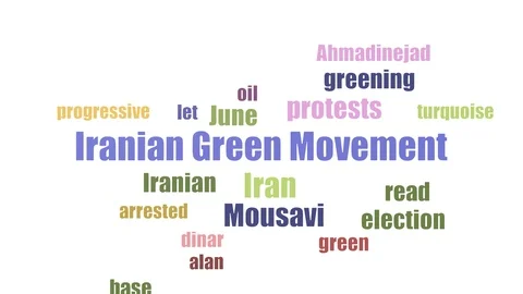 Iranian Green Movement Word Cloud Animat... | Stock Video | Pond5