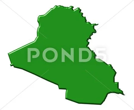Iraq 3d map with national color: Royalty Free #12059618