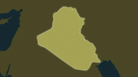 Iraq map - solid. Glow. Pattern. | Stock Video | Pond5