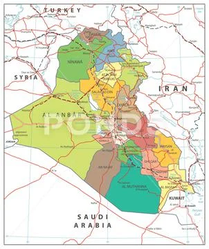 Iraq Political Map Isolated on White: Royalty Free #131575234