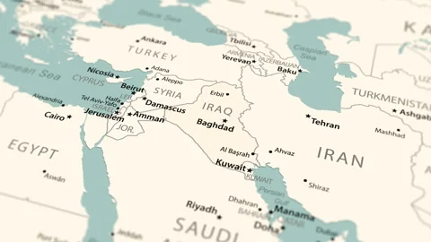 Iraq on the world map. Smooth map rotati... | Stock Video | Pond5