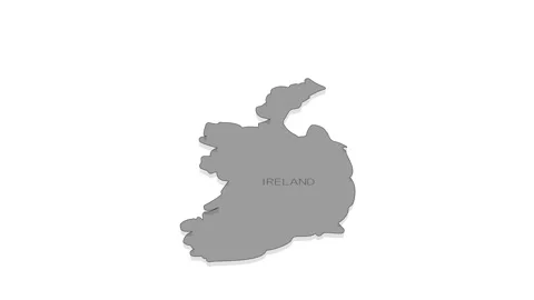 Ireland animated map with alpha channel. | Stock Video | Pond5