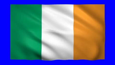 Ireland flag on green screen for chroma ... | Stock Video | Pond5