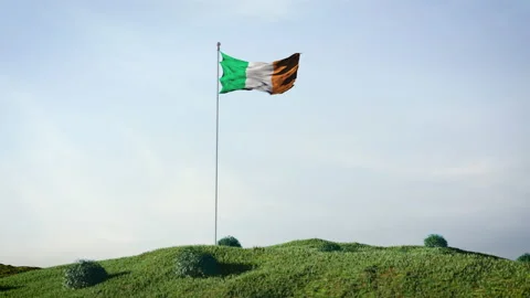 Ireland Irish ROI flag waving in the win... | Stock Video | Pond5