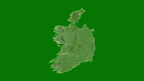 Ireland map - cartoon. Border. Satellite... | Stock Video | Pond5