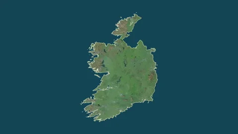 Ireland map - cartoon. Border. Satellite... | Stock Video | Pond5