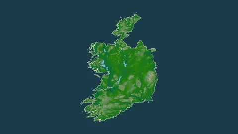 Ireland map - cartoon. Regions. Physical... | Stock Video | Pond5