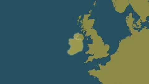 Ireland map - glide. Glow. Pattern. | Stock Video | Pond5