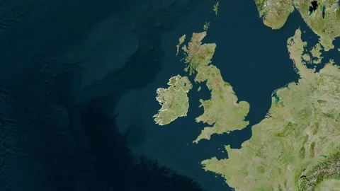 Ireland map - glide. Regions. Satellite. | Stock Video | Pond5